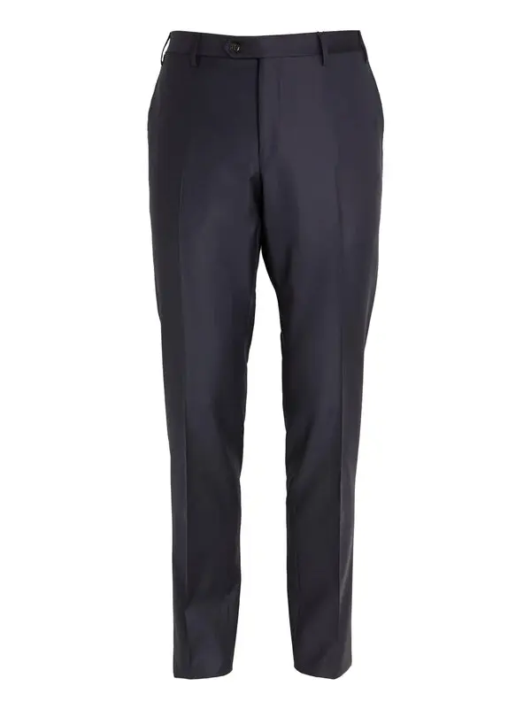 Corneliani Virgin Wool Slim Tailored Trousers - Navy