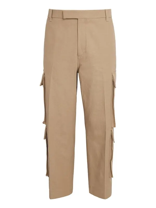 Thom Browne Cotton Cargo Trousers - Beige