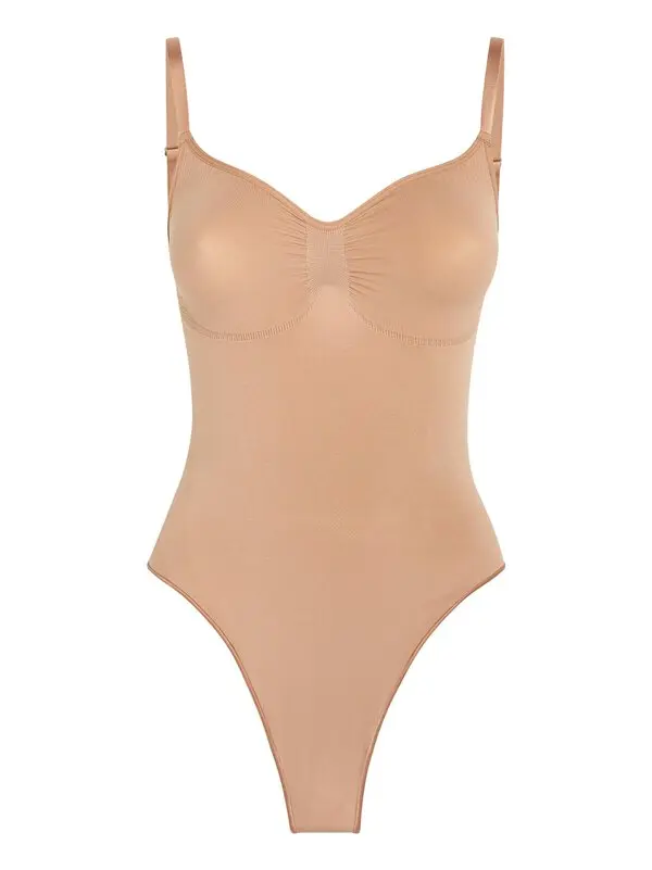 SKIMS Seamless Sculpt Thong Bodysuit - Brown