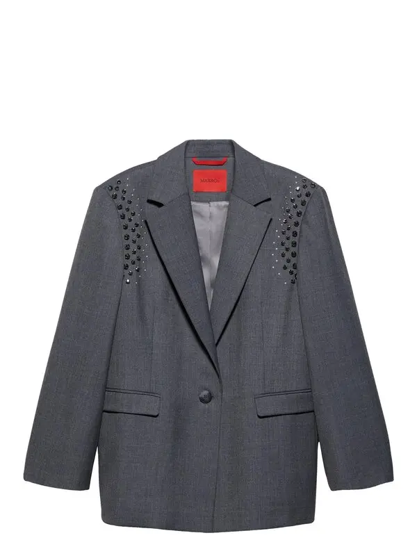 Max & Co. Oversized Embellished Blazer - Grey