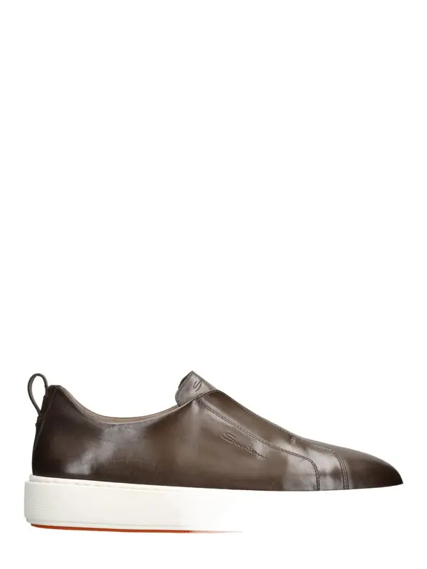 Santoni Clean Icon Leather Sneakers - Grey