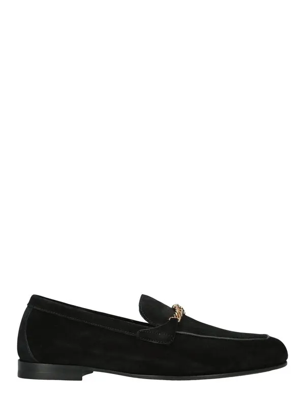 Versace Suede Medusa Loafers - Black