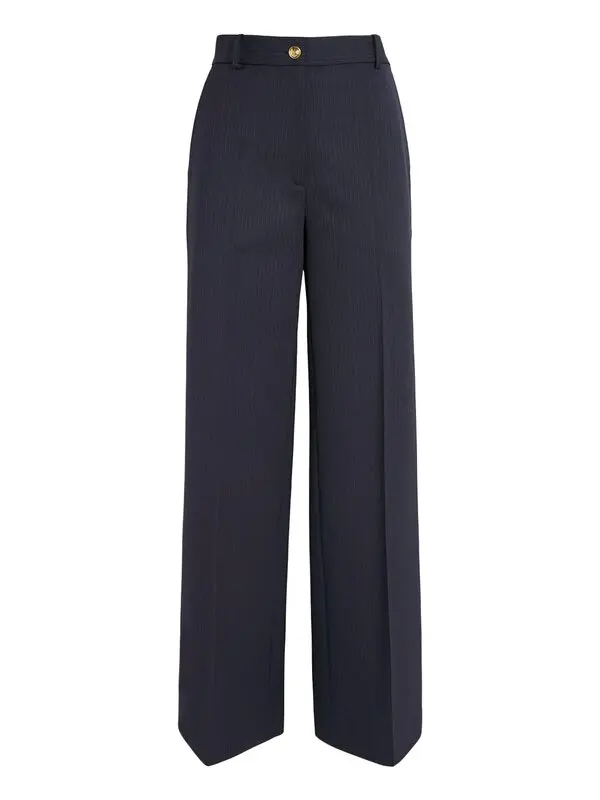 Sandro Wool-blend Straight Leg Trousers - Blue