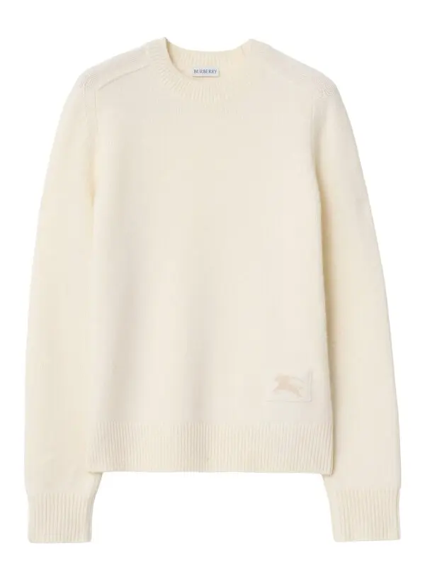 Burberry Cashmere Ekd-embroidered Sweater - White