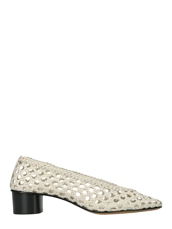 Le Monde Beryl Leather Woven Pumps - Beige