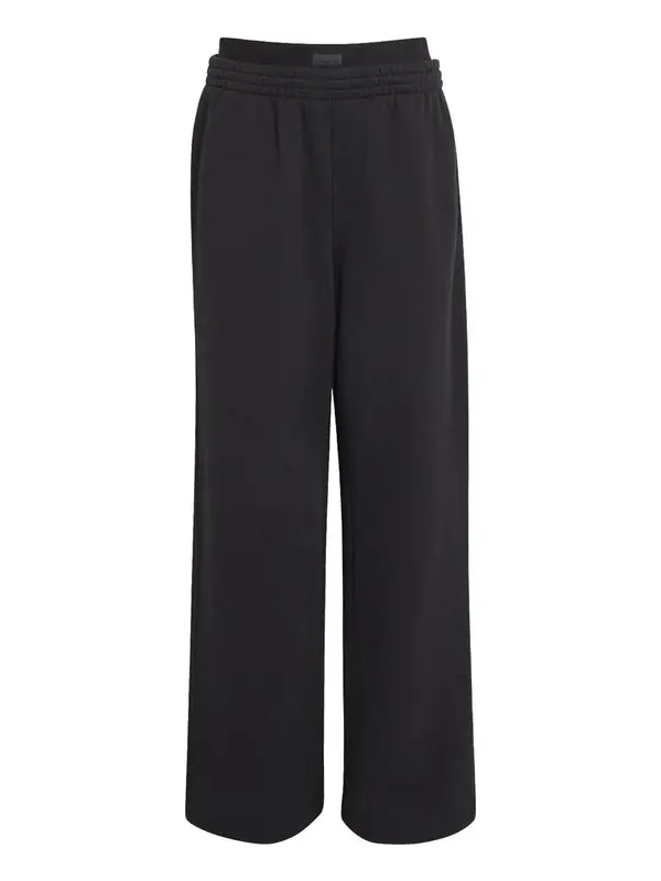 SKIMS Cotton-blend Double-waistband Sweatpants - Black