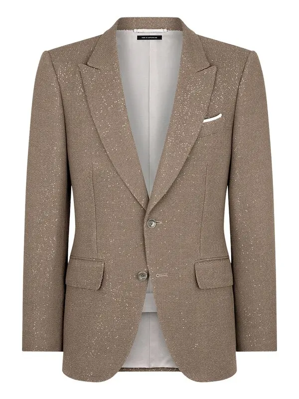 TOM FORD Virgin Wool-blend Sequinned Blazer - Beige