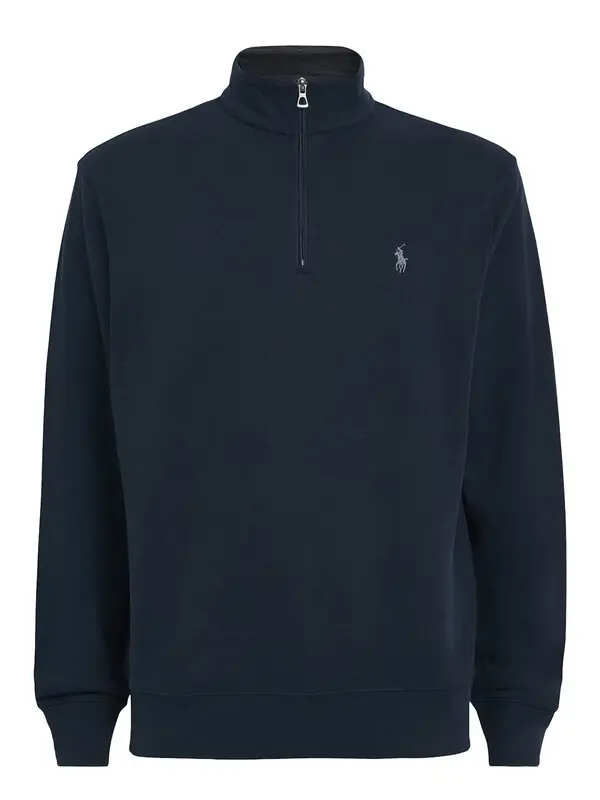 Polo Ralph Lauren Cotton-blend Quarter-zip Sweater - Navy