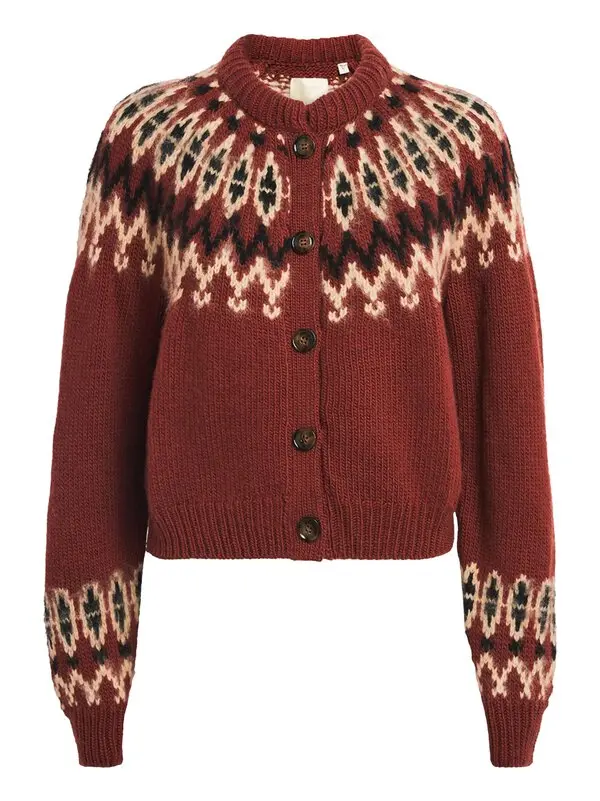 DÔEN Wool-blend Clarke Cardigan - Burgundy