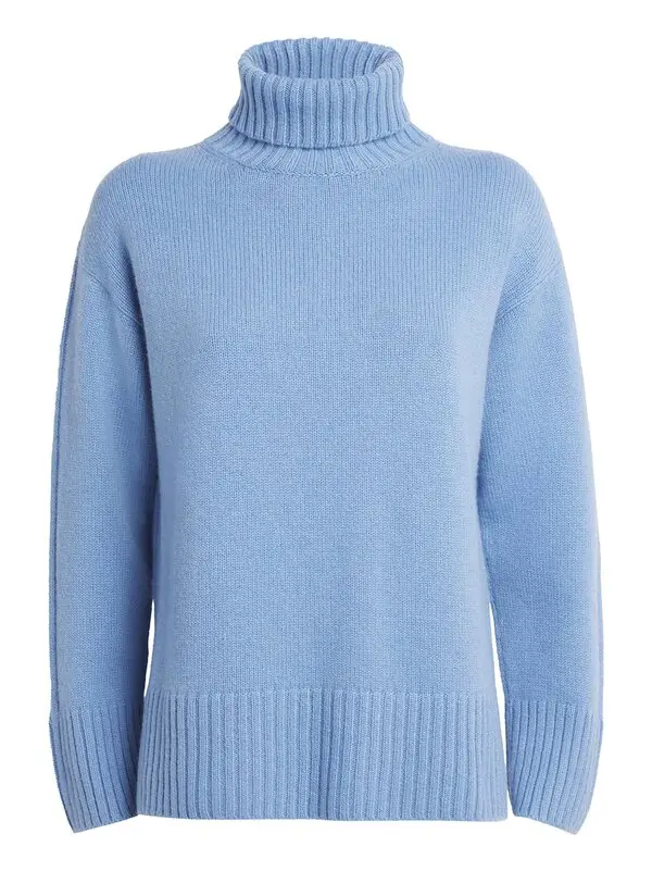 Harrods Cashmere Rollneck Sweater - Blue