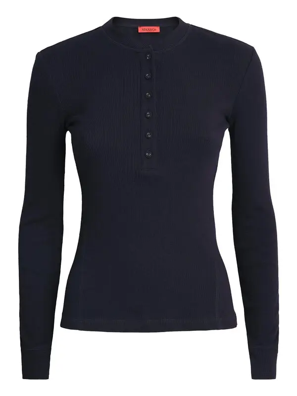 Max & Co. Long-sleeve Henley Top - Blue