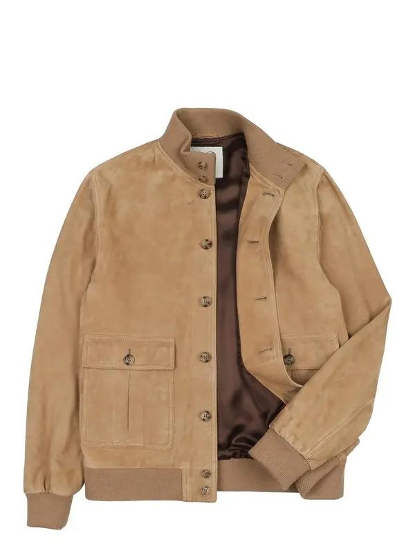 VALSTAR Suede Valstarino Bomber Jacket - Beige