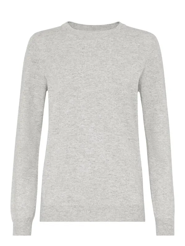 Brunello Cucinelli Cashmere Sweater With Monili Trim - Grey