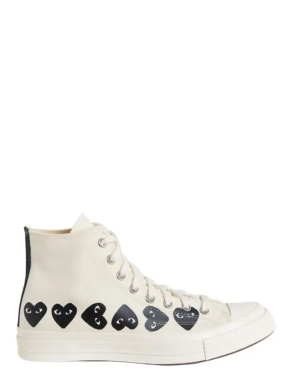 Play Comme Des Garcon X Converse Heart High-top Sneakers - Gold