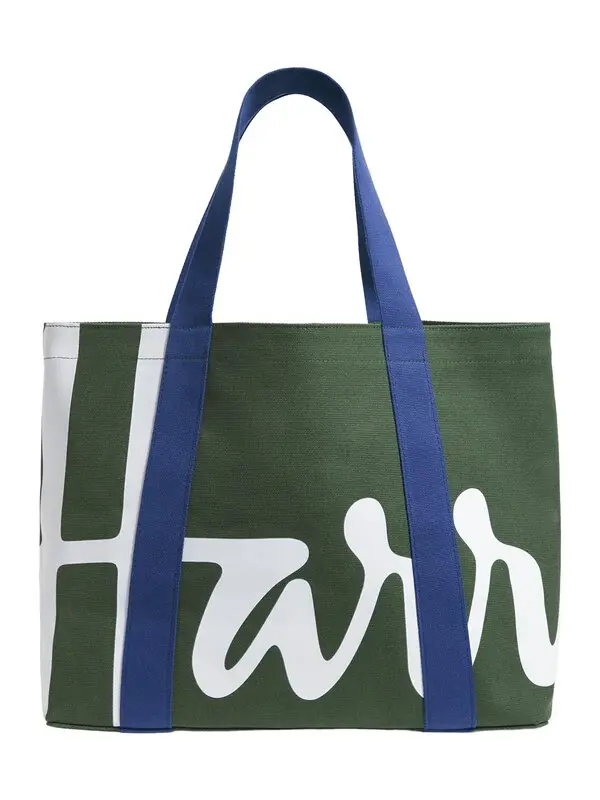 Harrods Cotton Logo Tote Bag - Green