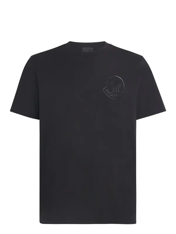 Moncler Cotton Flocked Logo T-shirt - Black