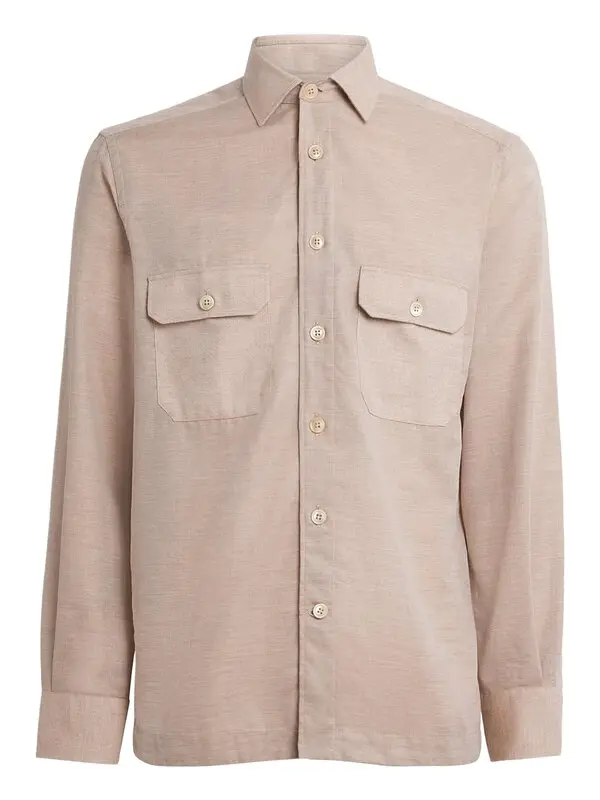 Corneliani Cotton-cashmere Shirt - Beige