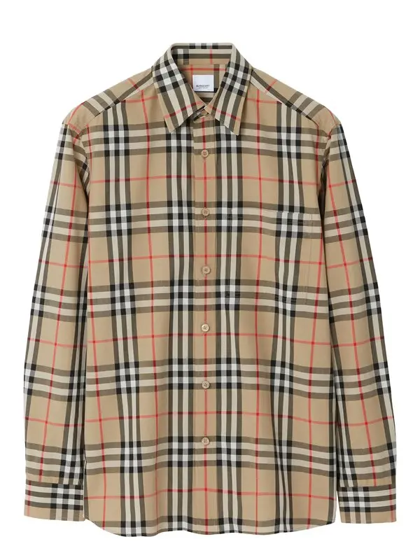 Burberry Cotton Check Shirt - Beige