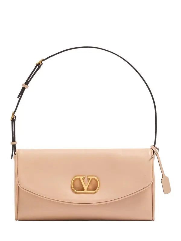 Valentino Garavani Leather Shoulder Bag - Nude