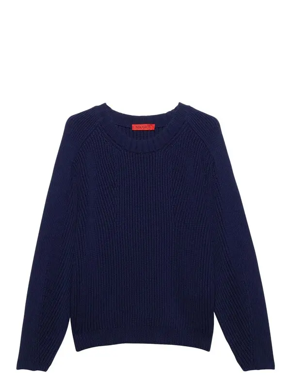 Max & Co. Cotton-blend Rib-knit Sweater - Blue