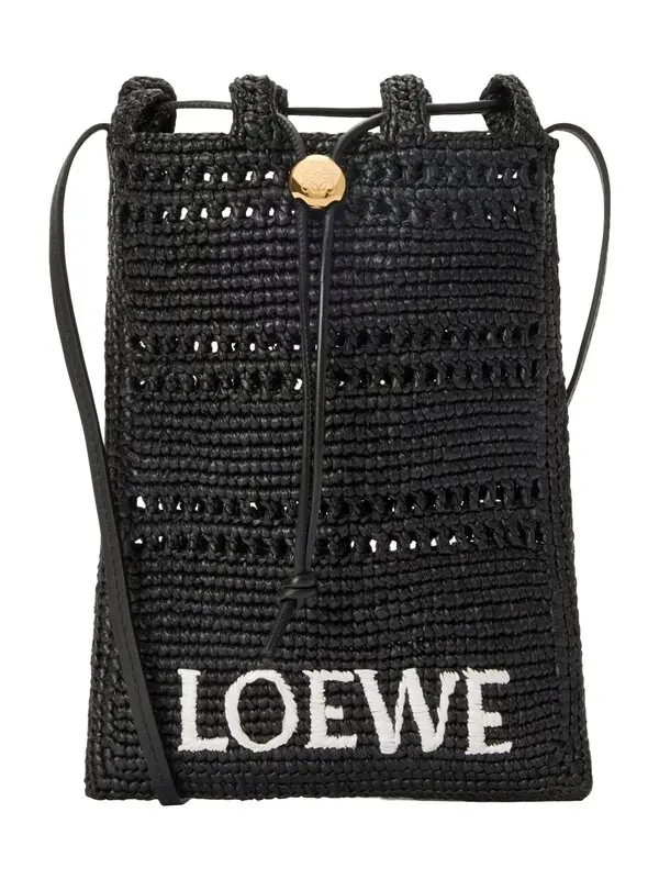 Loewe X Paula's Ibiza Raffia Pocket Bag - Black