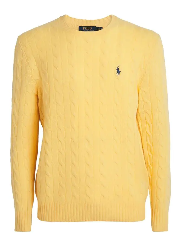 Polo Ralph Lauren Wool-cashmere Cable-knit Sweater - Yellow
