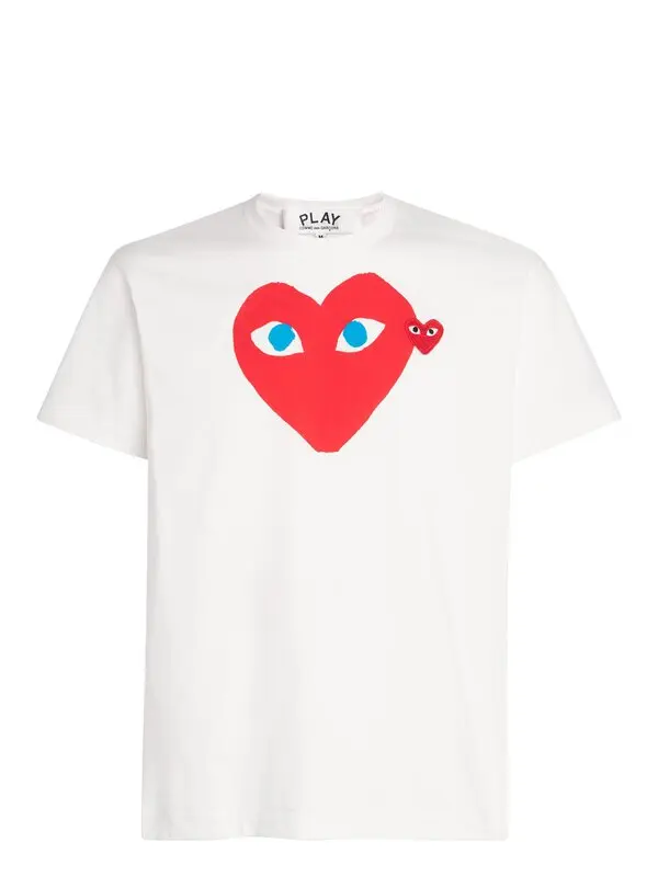 Play Comme Des Garcon Heart Logo T-shirt - White