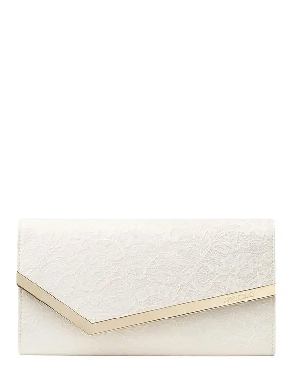 JIMMY CHOO Lace Emmie Clutch - Ivory