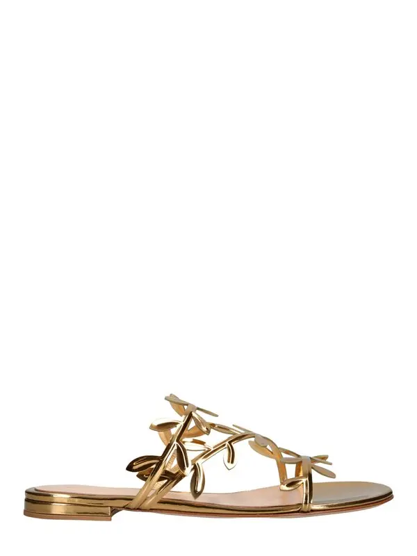 GIANVITO ROSSI Laurel-detail Flavia Sandals - Gold