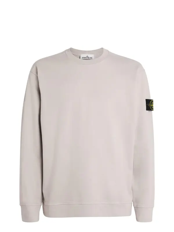 Stone Island Cotton Compass Logo Sweatshirt - Grey