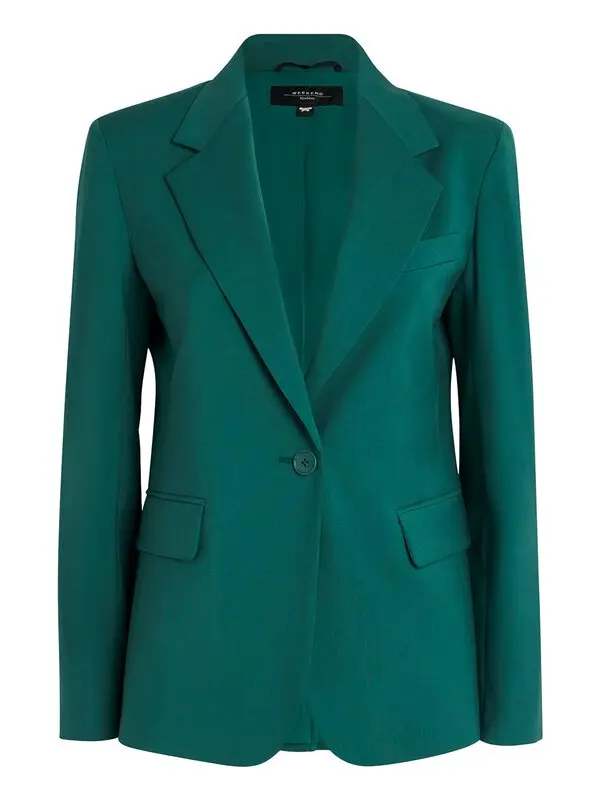 Max Mara Virgin Wool Single-breasted Blazer - Green