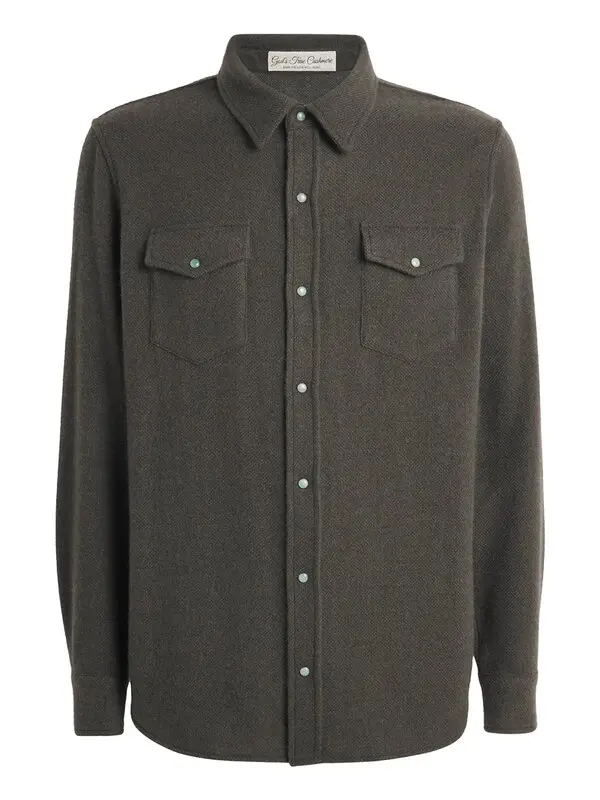 GOD'S TRUE CASHMERE Cashmere Press-stud Overshirt - Green