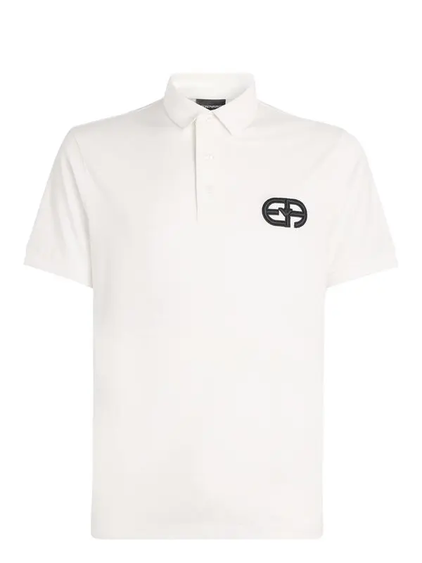 Emporio Armani Embroidered Logo Polo Shirt - White