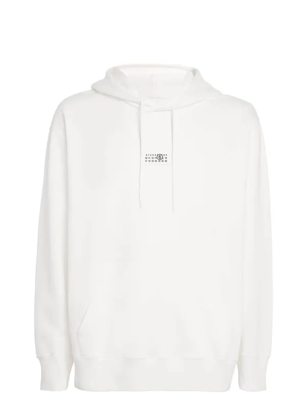 MAISON MARGIELA Cotton Numeric Tab Hoodie - White
