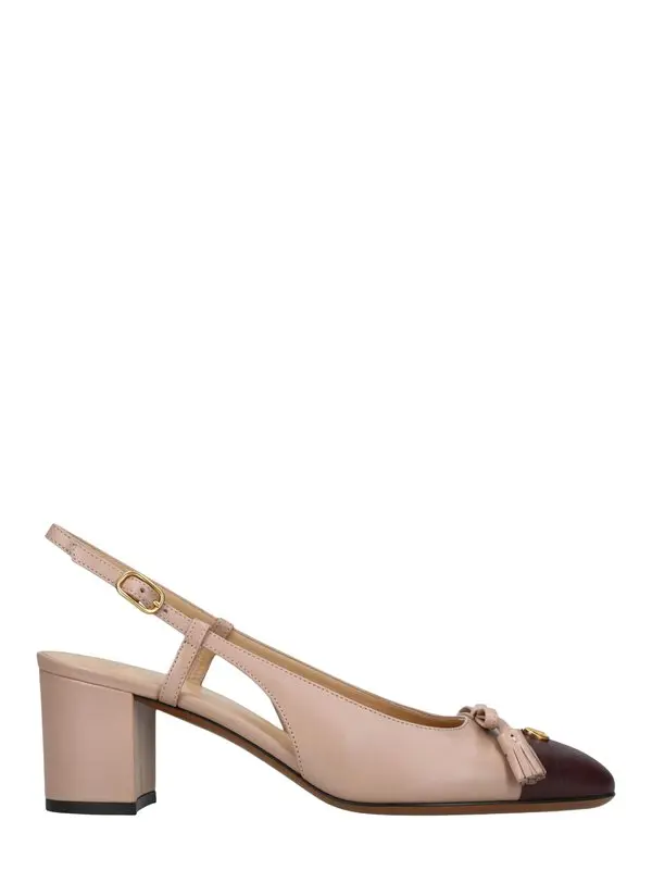 Valentino Garavani Leather Valet Du Roi Slingback Pumps 60 - Nude