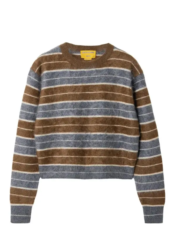 Guest In Residence Grizzly Striped Brushed Cashmere Sweater - Brown