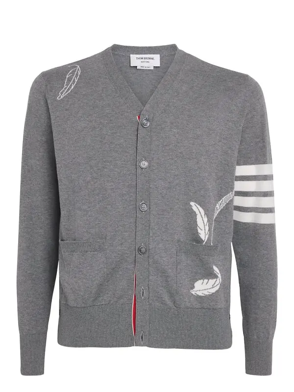 Thom Browne Cotton Feather Cardigan - Grey