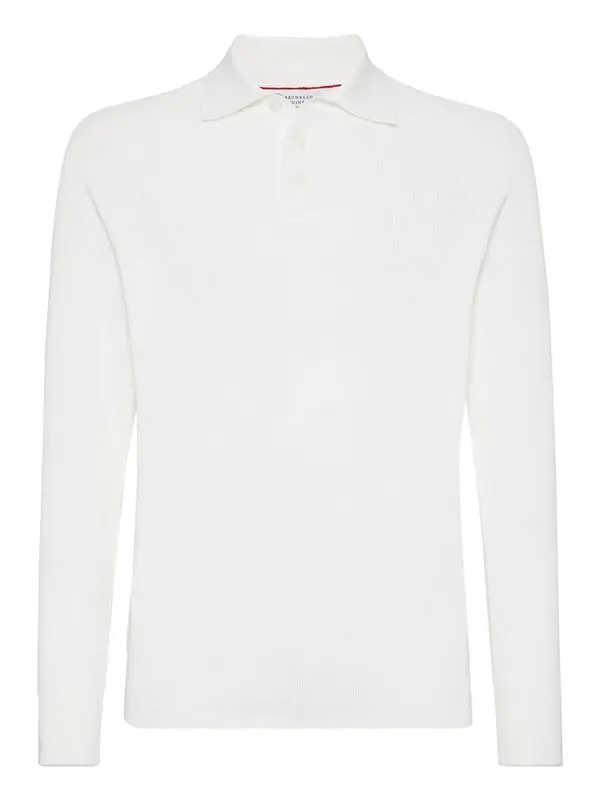 Brunello Cucinelli Cotton Polo Sweater - White