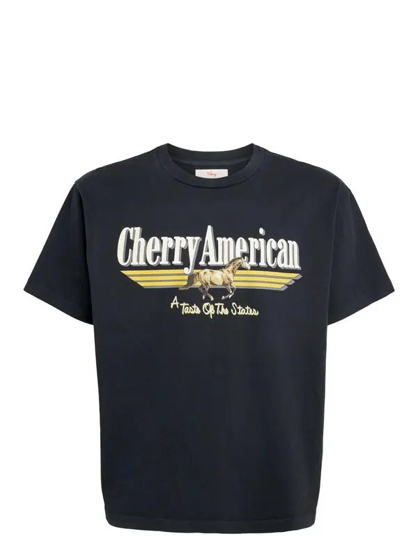CHERRY LOS ANGELES Cotton Logo Print Coast To Coast T-shirt - Black