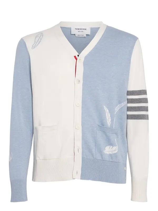 Thom Browne Cotton Feather Cardigan - Blue