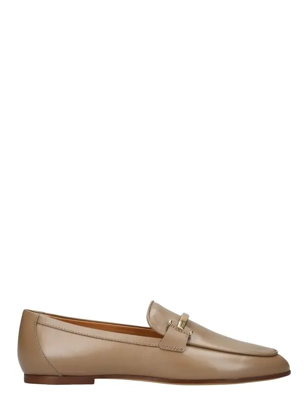 TOD'S Leather Barretta Moccasins - Beige