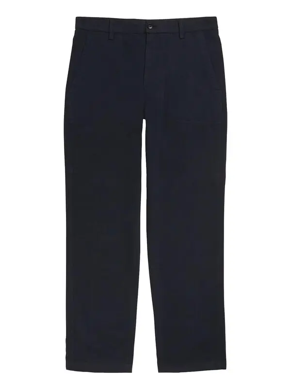 Canali Stretch-cotton-cashmere Chinos - Navy