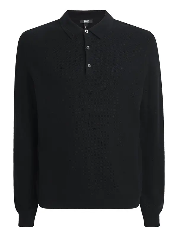 Paige Cotton-blend Elwynn Polo Shirt - Black