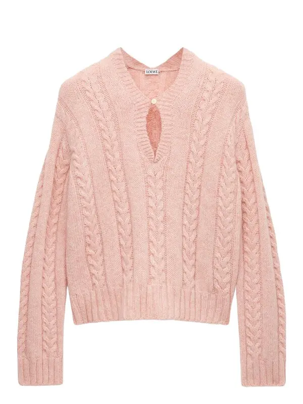 Loewe Wool Cable-knit Sweater - Pink