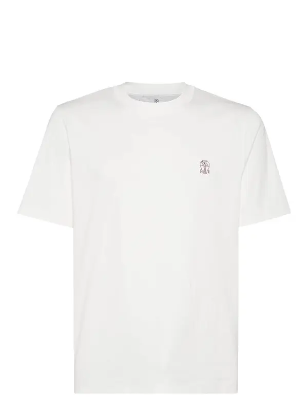 Brunello Cucinelli Cotton-jersey Logo T-shirt - White