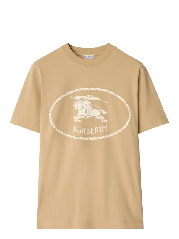 Burberry Cotton Knight Stamp T-shirt - Beige