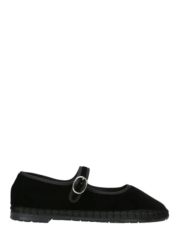 FLABELUS Velvet Antonia Mary Janes - Black