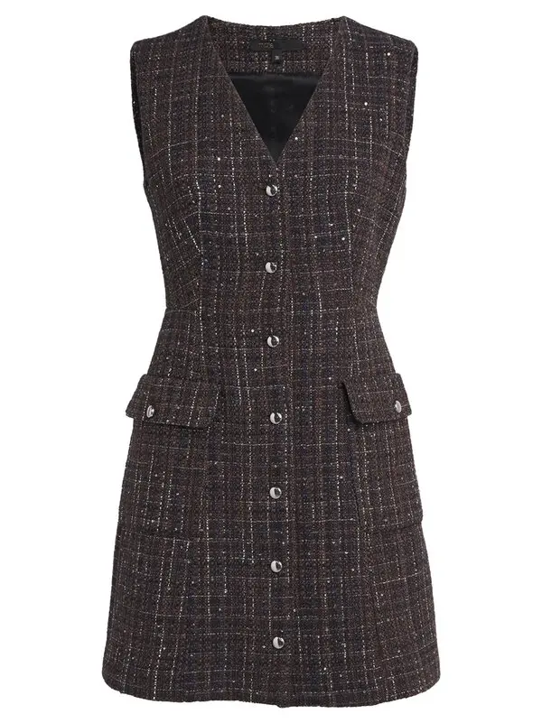 Maje Tweed Mini Dress - Brown
