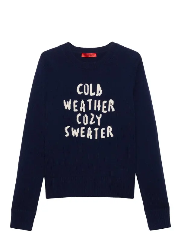 Max & Co. Wool-cashmere Embroidered Sweater - Blue