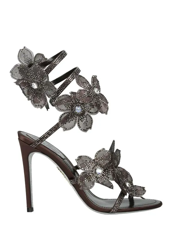 Rene Caovilla Floral Cleo Sandals 105 - Brown